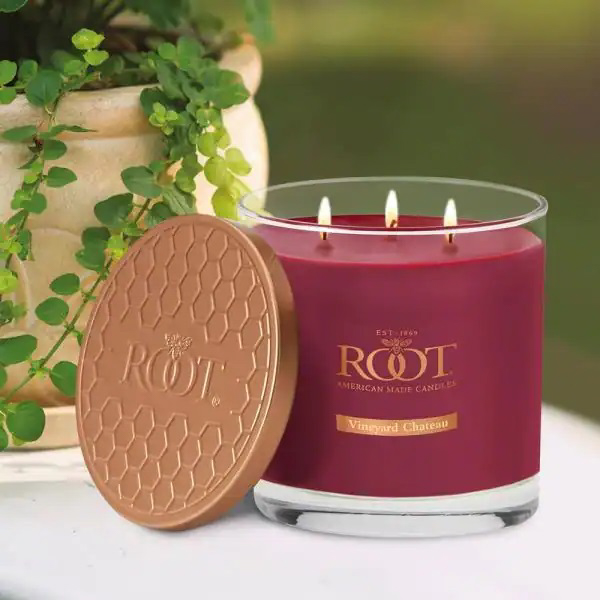 Root Candles Vineyard Chateau 3-Wick Glass Candle - The Lamp Stand