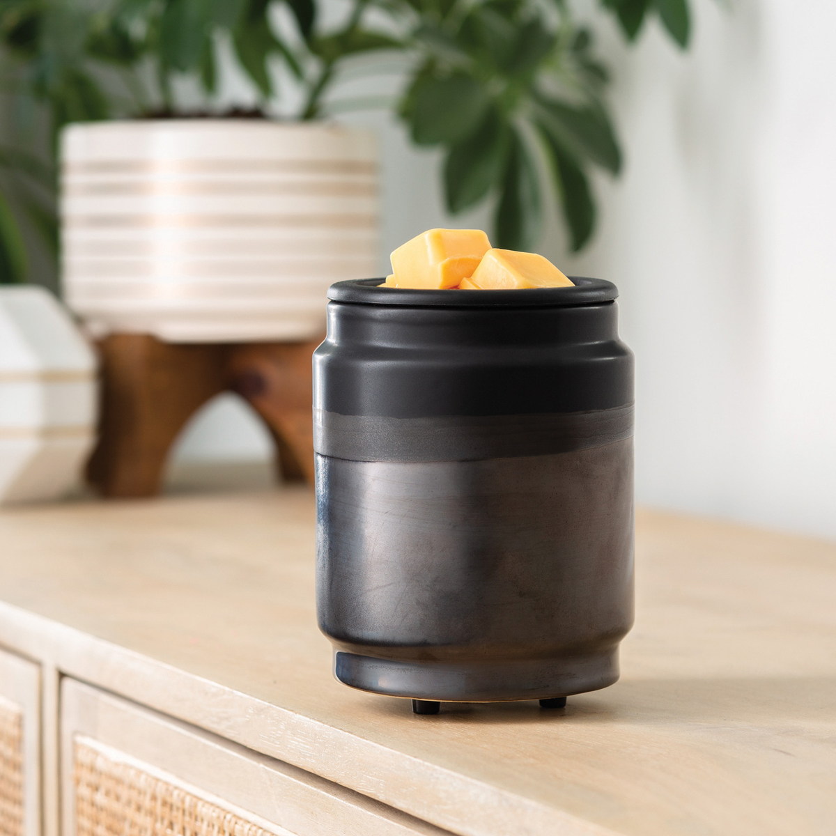 Candle Warmers Black Dipped Flip Dish Wax Warmer - The Lamp Stand