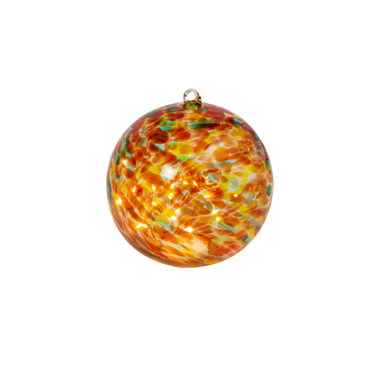 Garden Meadow 6-Inch Lighted Hand-Blown Glass Sphere - Amber - The Lamp ...