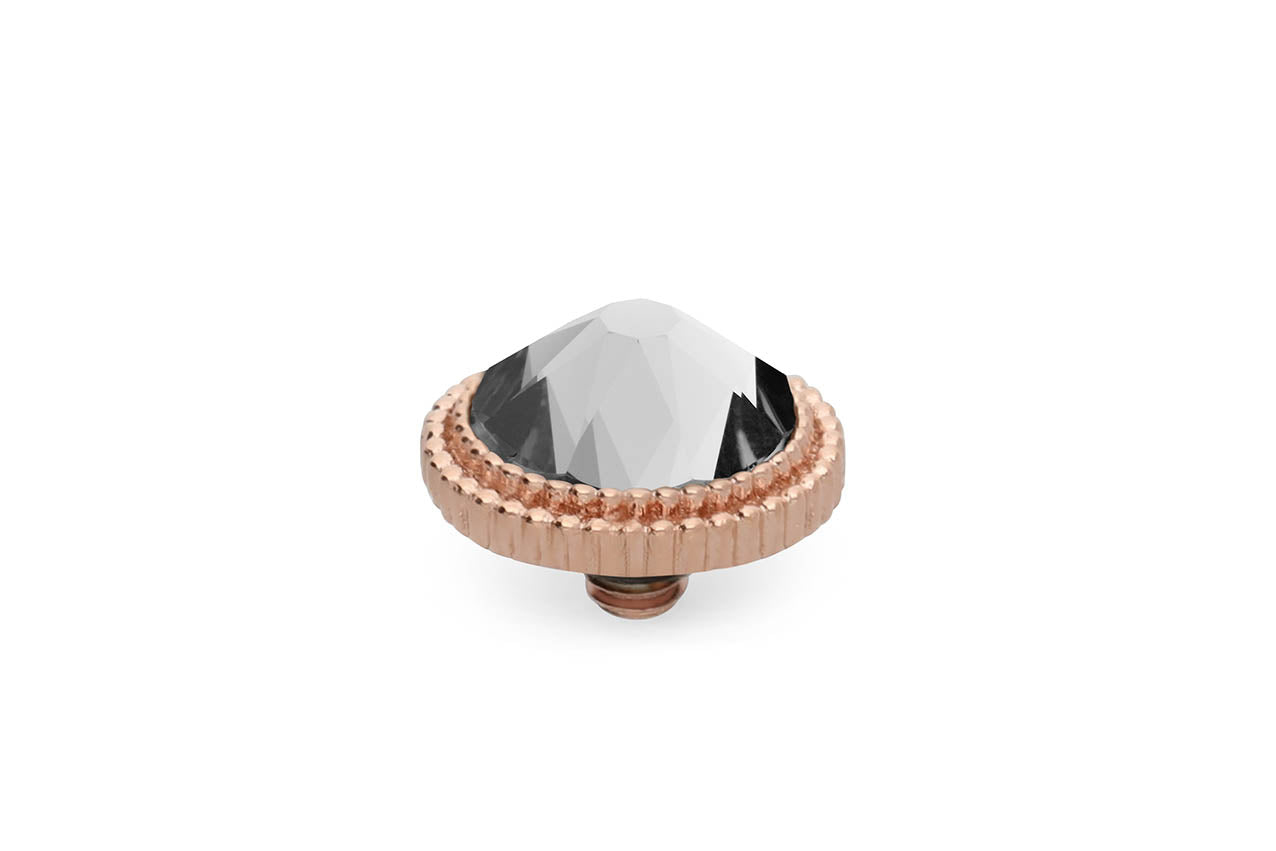 Qudo Jewelry Crystal 10-mm. Fabero Flat Top - Rose Gold - The Lamp Stand