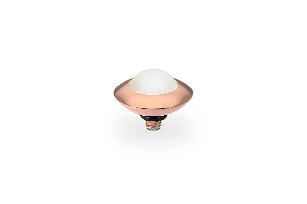 Qudo Jewelry White Pearl 9-mm. Tondo Top - Rose Gold - The Lamp Stand