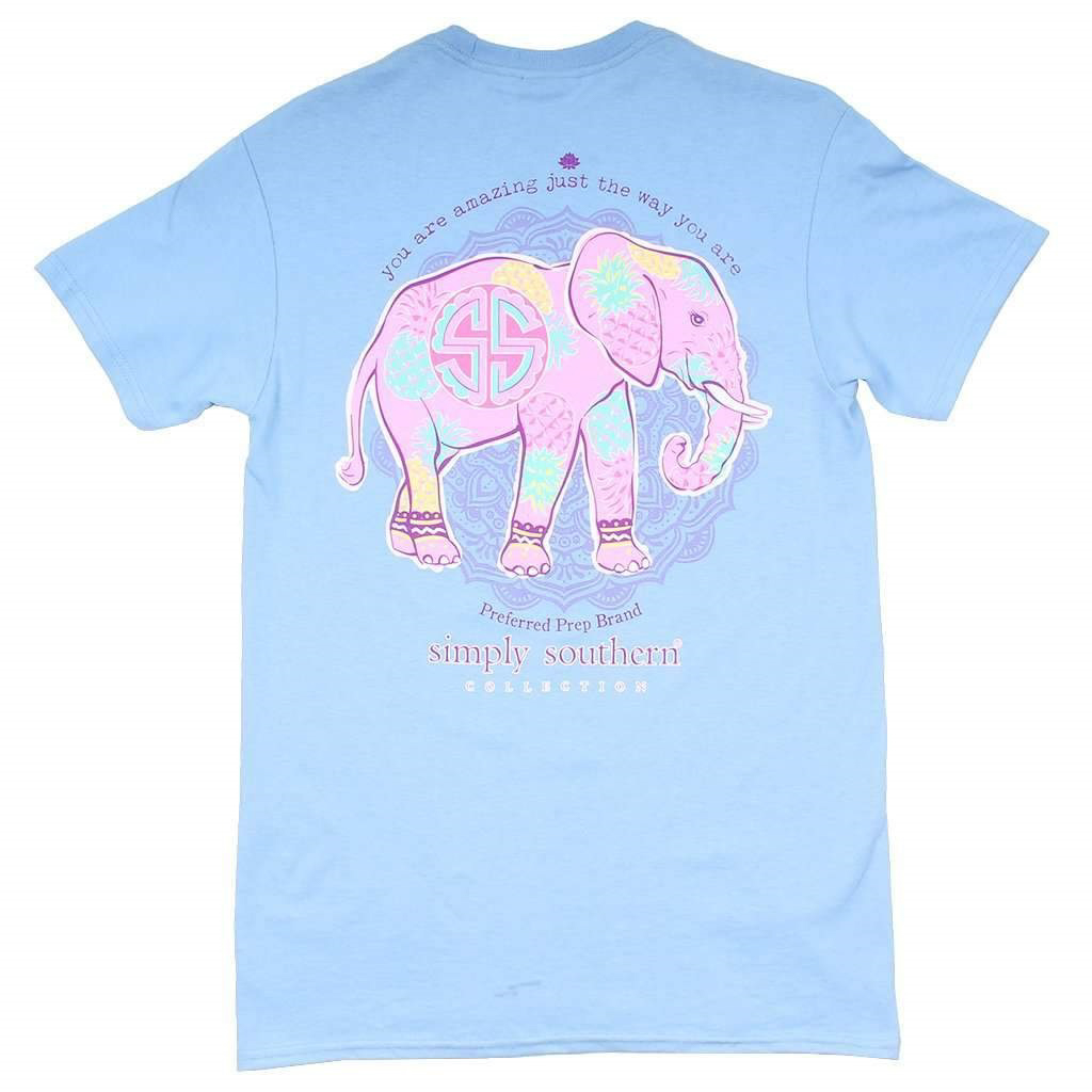 Simply Southern Extra Large Preppy Elephant Pineapple Blue - The Lamp Stand