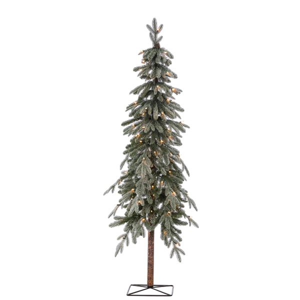 Gerson Company 6-Foot Natural Cut Flocked Alpine Tree - The Lamp Stand