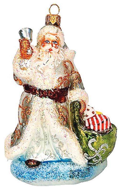 HeARTfully Yours 6.75-Inch Silver Santa Calls - The Lamp Stand