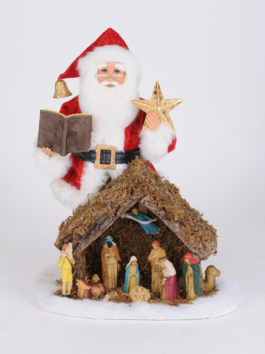 Karen Didion Lighted Nativity Santa - The Lamp Stand