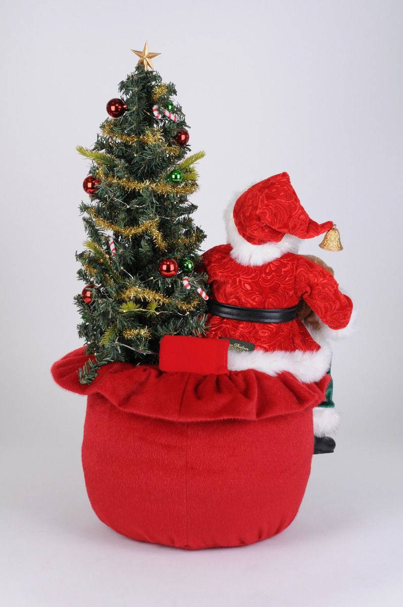 Karen Didion Lighted Merry Christmas Toy Bag Santa - The Lamp Stand