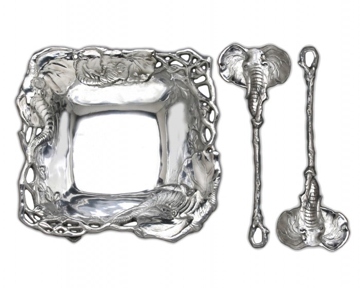 Arthur Court Elephant 3-Piece Salad Set by Arthur Court|The Lamp Stand