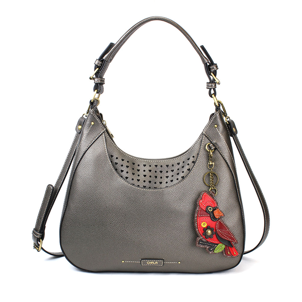 Chala Handbags Pewter Cardinal Sweet Hobo Tote by Chala|The Lamp Stand