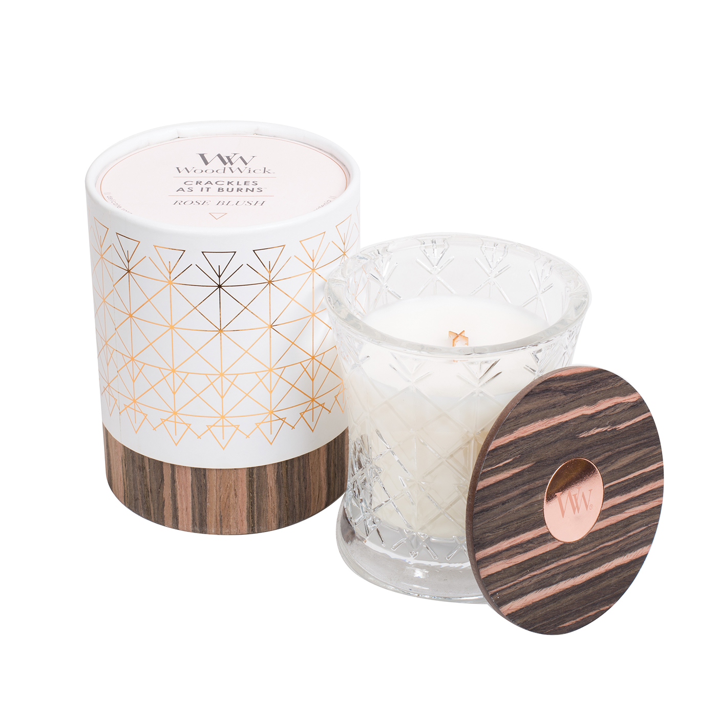 WoodWick Rose Blush Aura WoodWick Candle|The Lamp Stand