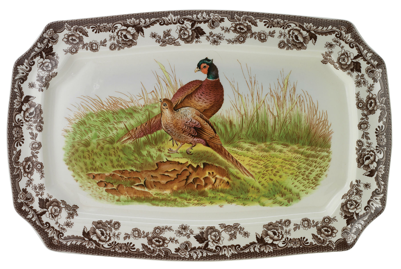 Spode Woodland Pheasant Rectangular Platter by Spode|The Lamp Stand