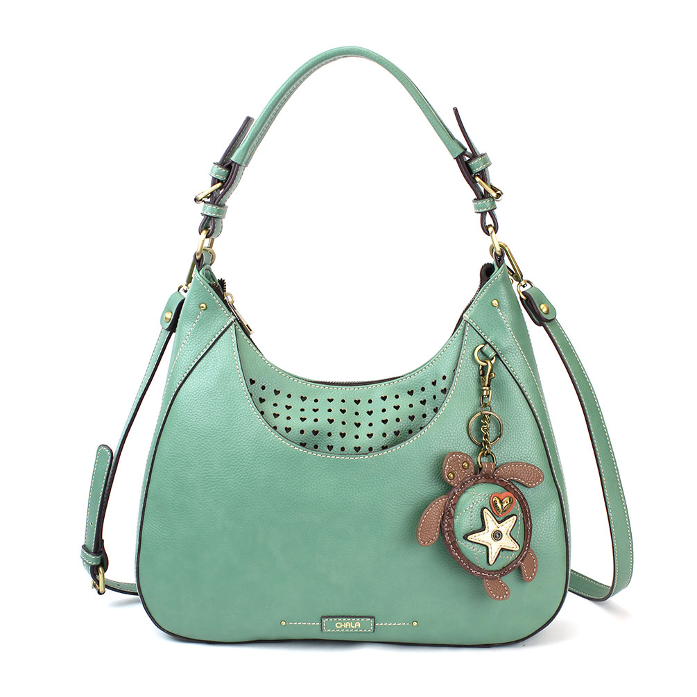 Chala Handbags Teal Sea Turtle Sweet Hobo Tote by Chala|The Lamp Stand