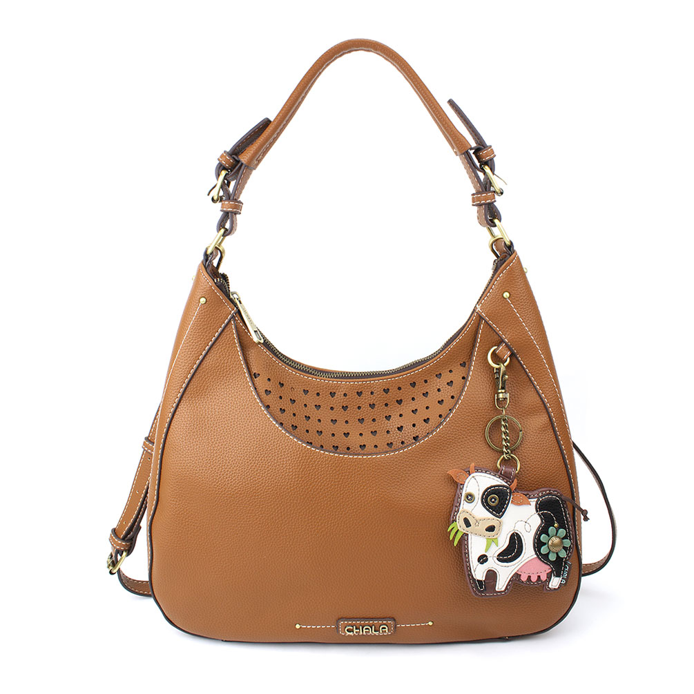 Chala Handbags Brown Cow Sweet Hobo Tote by Chala|Low Prices Free Shipping