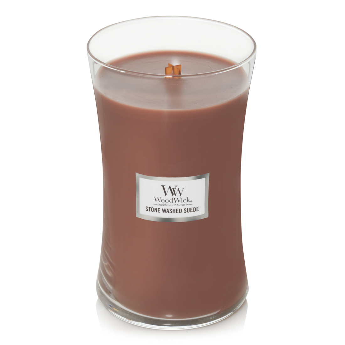 WoodWick 22 oz. Stone Washed Suede Large Hourglass Candle