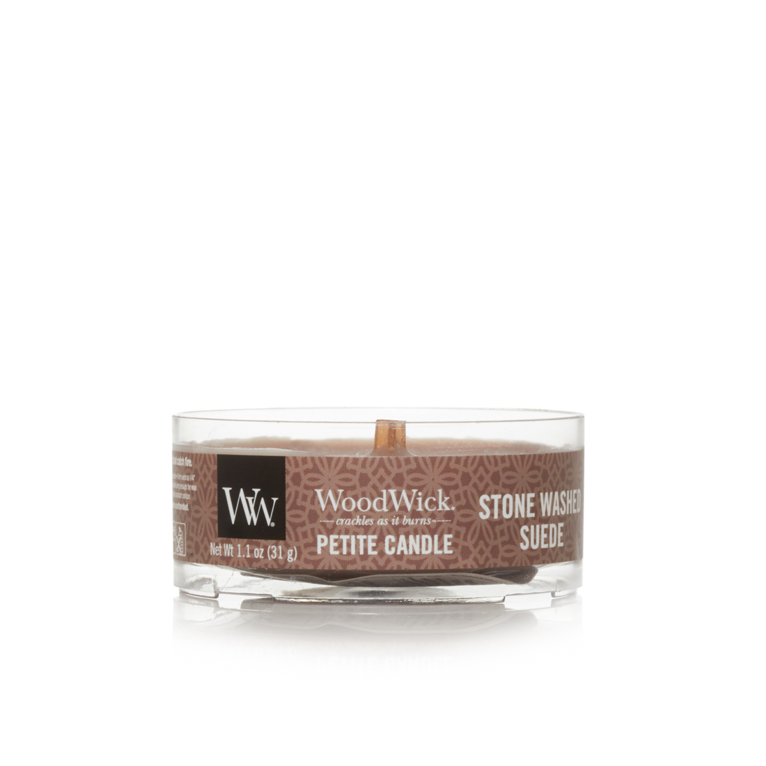 WoodWick Stone Washed Suede Petite Candle