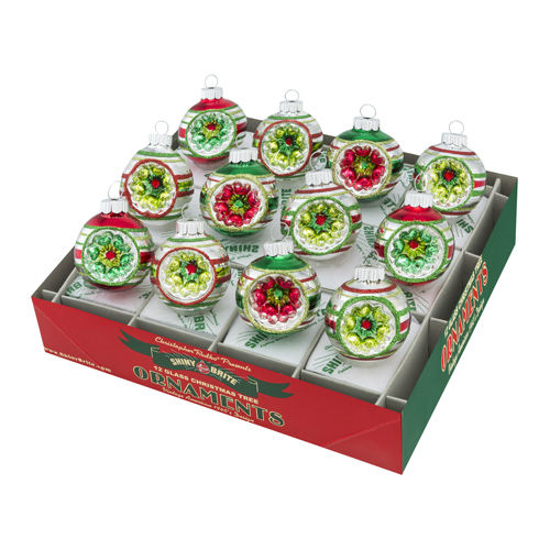 Christopher Radko Holiday Splendor 1.75" Rounds With Reflectors (Set of ...