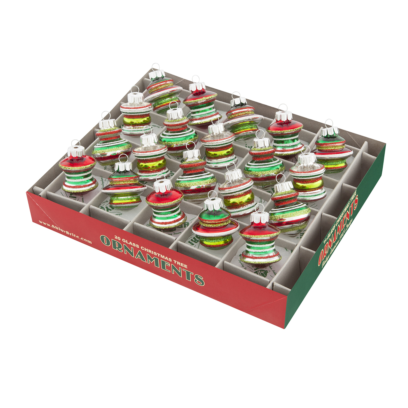 Christopher Radko Holiday Splendor 1.25" Decorated Shapes (Set Of 20 ...