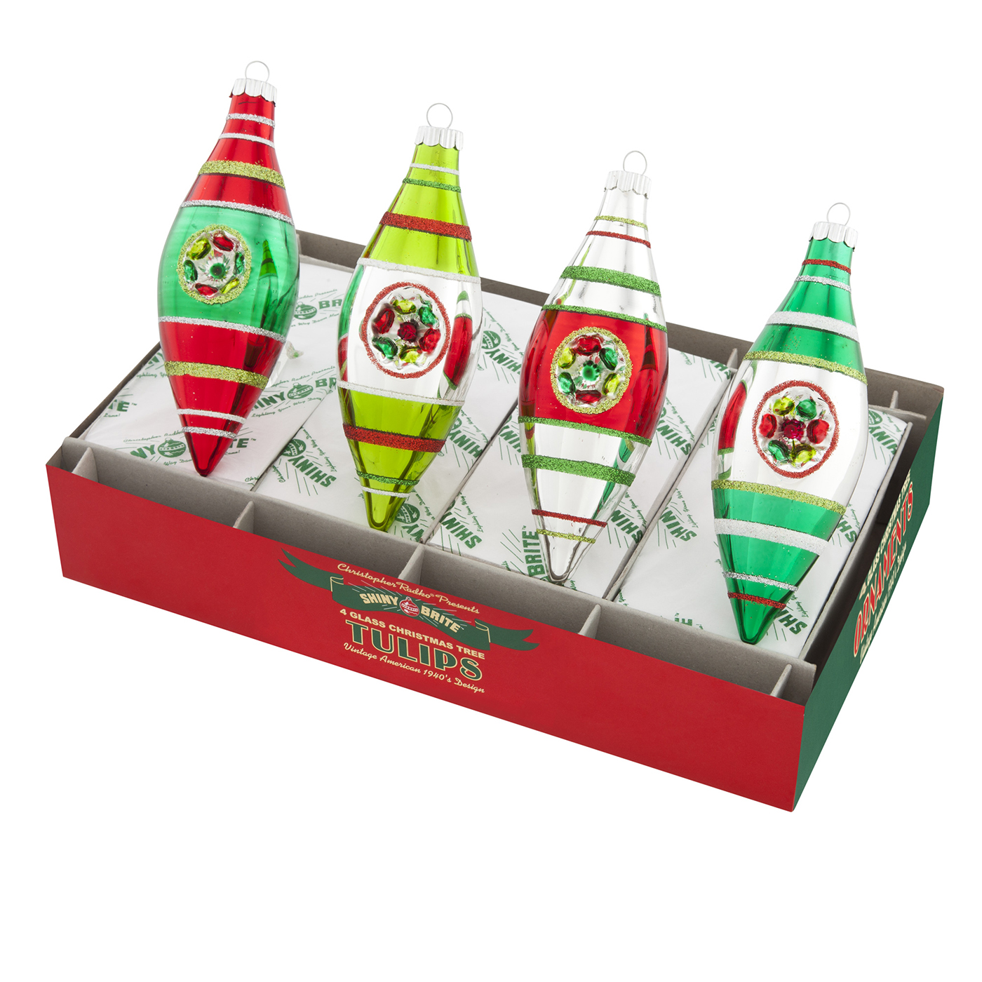 Christopher Radko Holiday Splendor 6" Tulips With Reflectors (Set Of 4 ...