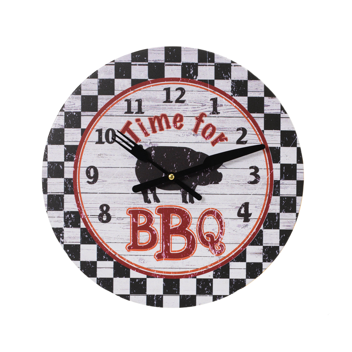 Gerson Company 13-Inch Metal Patio BBQ Wall Clock - Pork - Battery Operated
