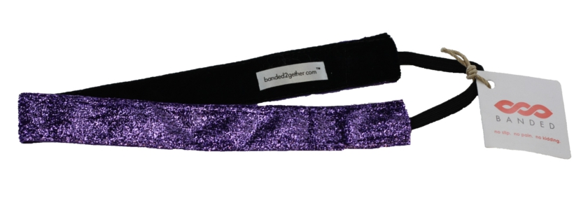 Banded Purple Sparkle Formal Headband-The Lamp Stand