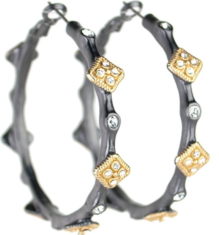 Beaucoup Beaucoup Designs Closeouts: Oxidized & Gold Diamond Hoop ...