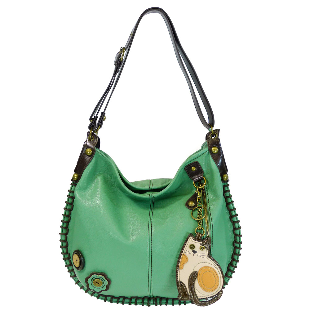 Chala Handbags Teal Cat Charming Hobo-The Lamp Stand