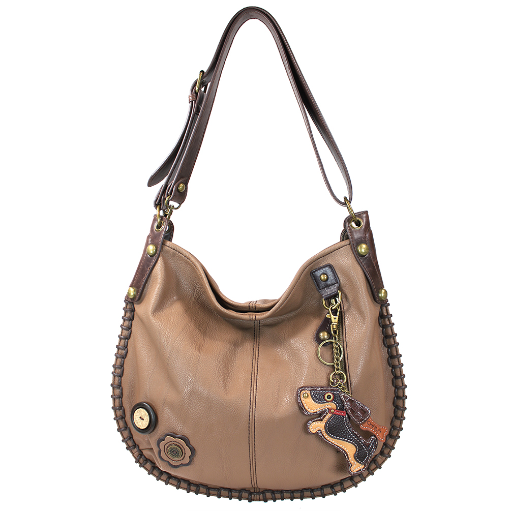 Chala Handbags Brown Weiner Dog Charming Hobo-The Lamp Stand