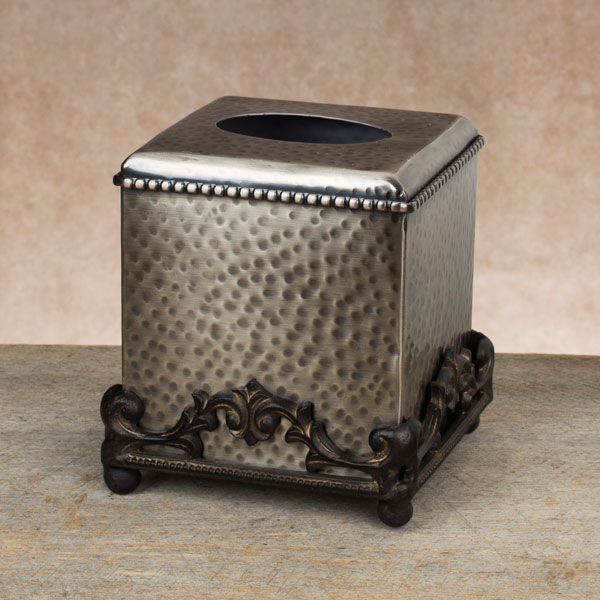 GG Collection Antique Silver Hammered Tissue Box Holder - GG Collection ...