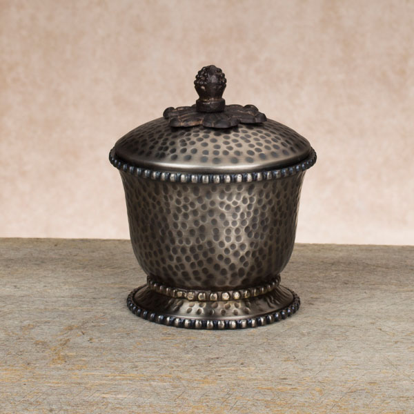GG Collection Antique Silver Hammered Covered Container - GG Collection ...