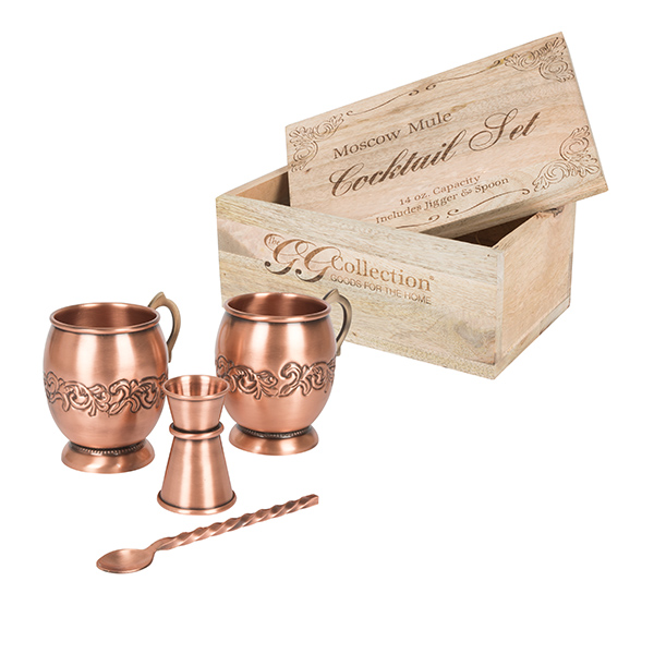 GG Collection Acanthus 5-Piece Copper Cocktail Set - GG Collection-The ...