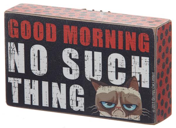 Grumpy Cat Grumpy Cat Box Sign - 5" Good Morning-The Lamp Stand
