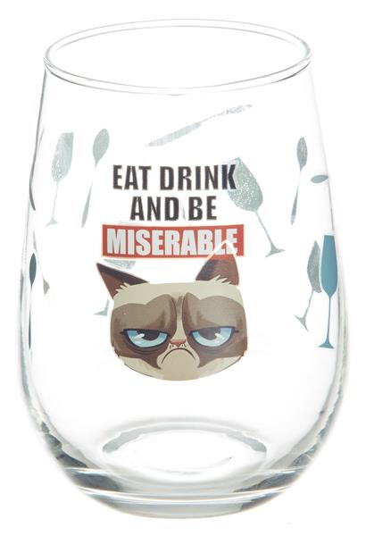 Grumpy Cat Grumpy Cat Stemless Glass - Eat, Drink, and Be Miserable-The ...
