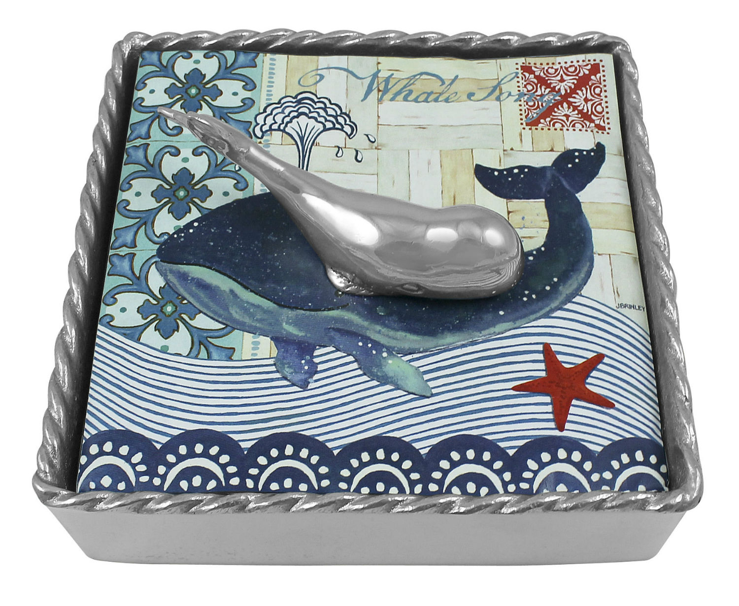Mariposa Whale Twist Napkin Box by Mariposa-The Lamp Stand
