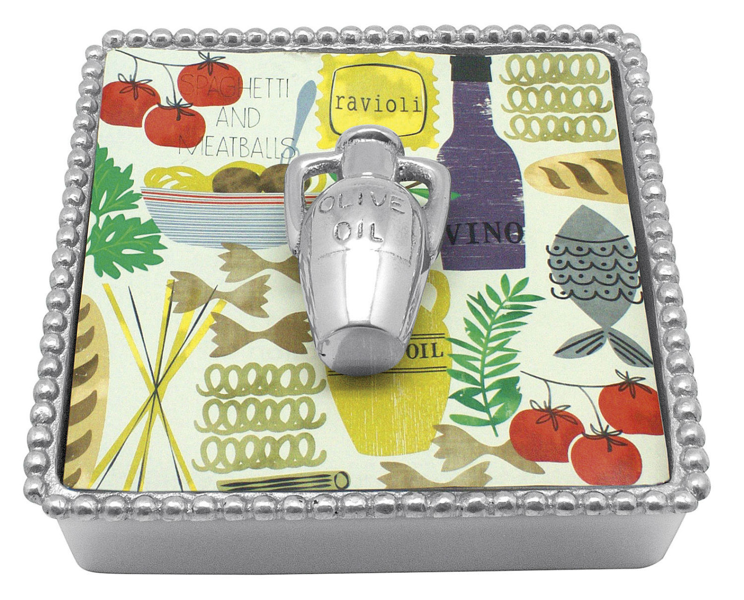 Mariposa Olive Oil Beaded Napkin Box by Mariposa-The Lamp Stand