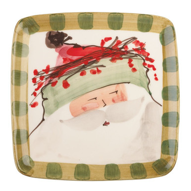 Vietri Old St Nick Square Salad Plate Green Thelamp Stand