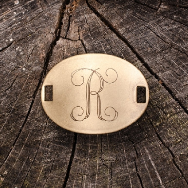 Beaucoup Laiton "R" Monogram Charm by Beaucoup Designs|The Lamp Stand