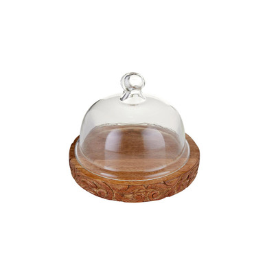 Santa Barbara Design Studio Glass Dome with Carved Base - Small
