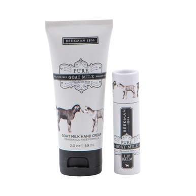 Beekman 1802 Pure Goat Milk Hand Cream and Lip Balm Set