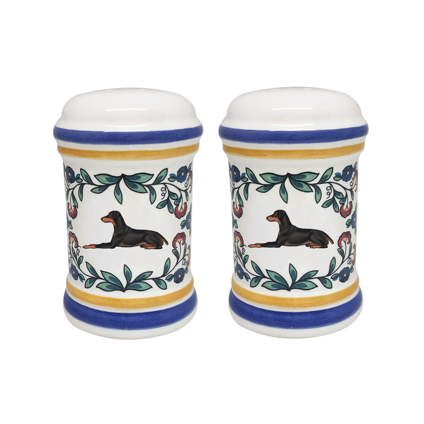 Doberman Pinscher Salt and Pepper Shakers - Handmade Gift