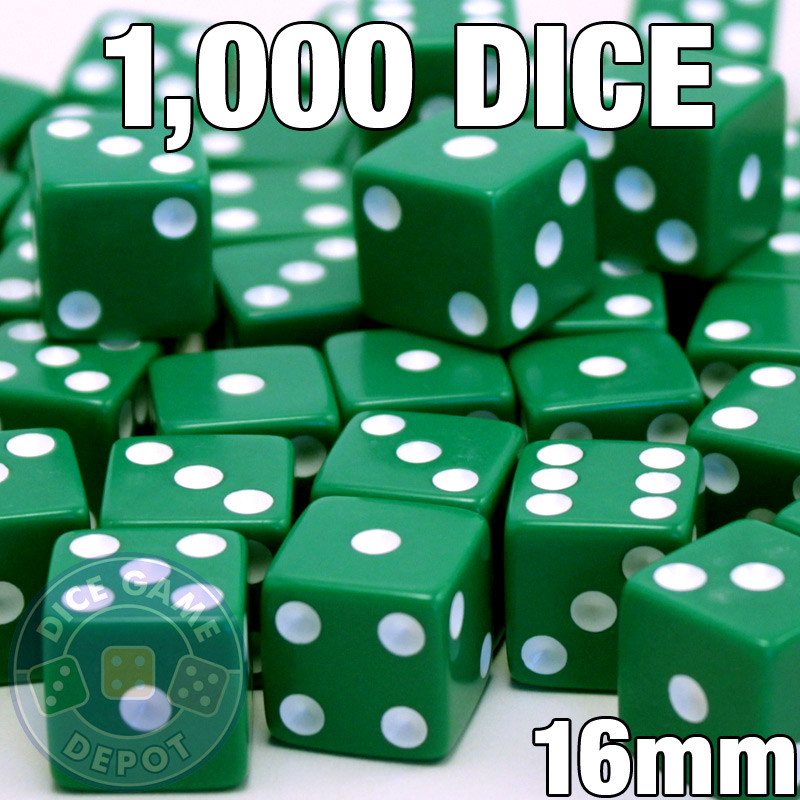 Opaque Green 6-Sided Dice (d6) For Sale | Dice Game Depot
