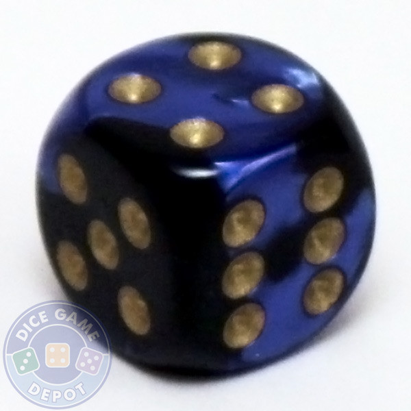 Gemini Dice - Blue and Steel d6 - Dice Game Depot