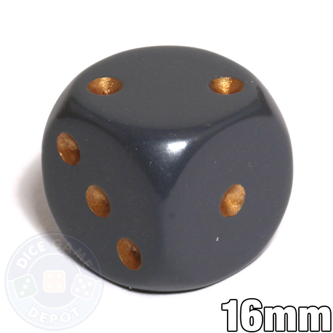 Opaque Round Corner Dice Dark Gray D6 Dice Game Depot