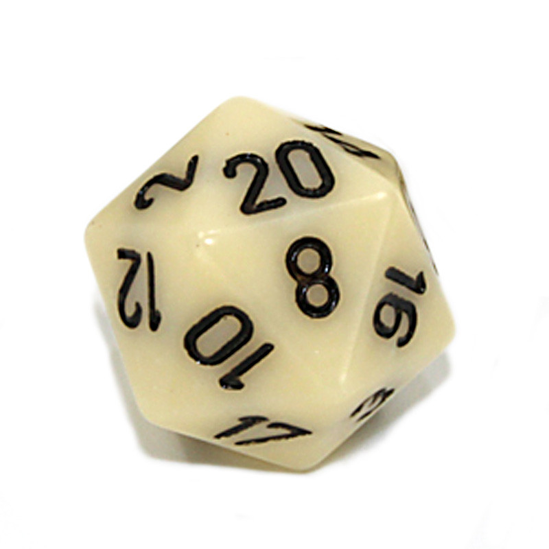 Opaque Ivory 20-sided Dice | Dice Game Depot