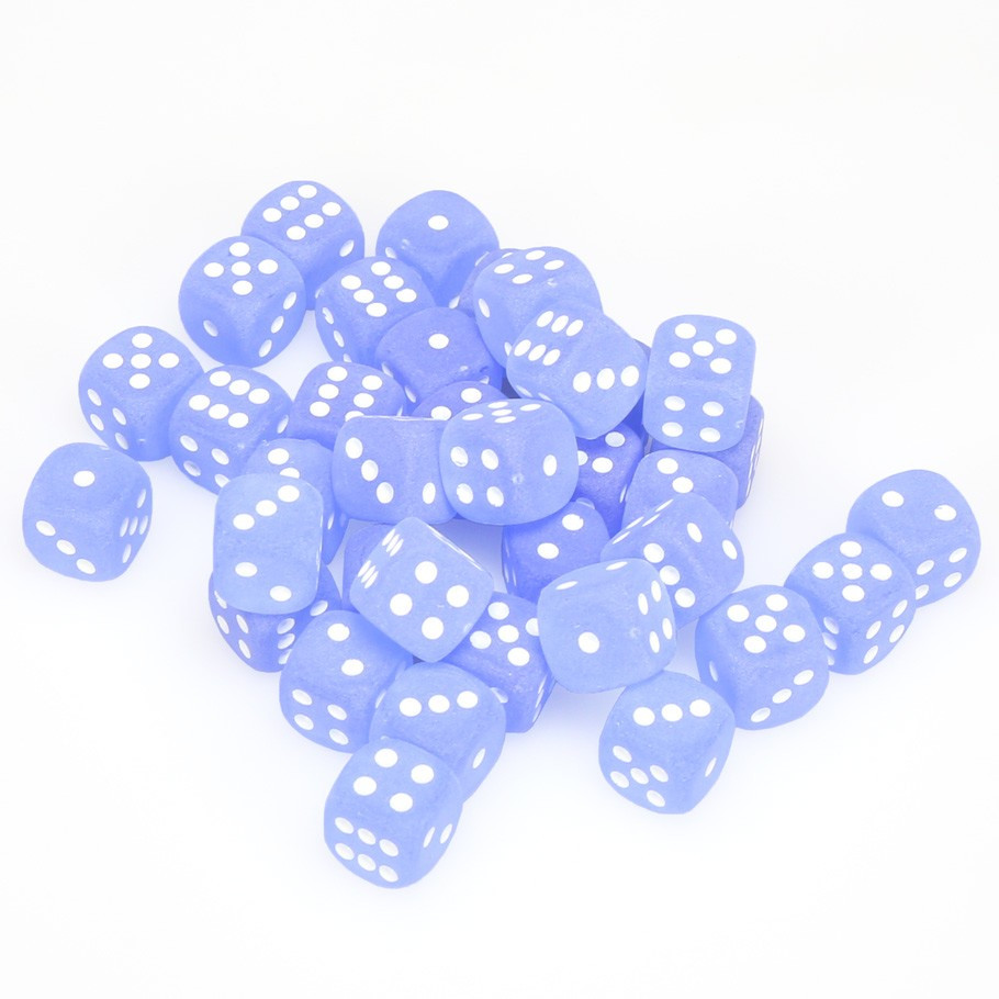 Frosted Dice - 12mm Blue Set of 36 d6