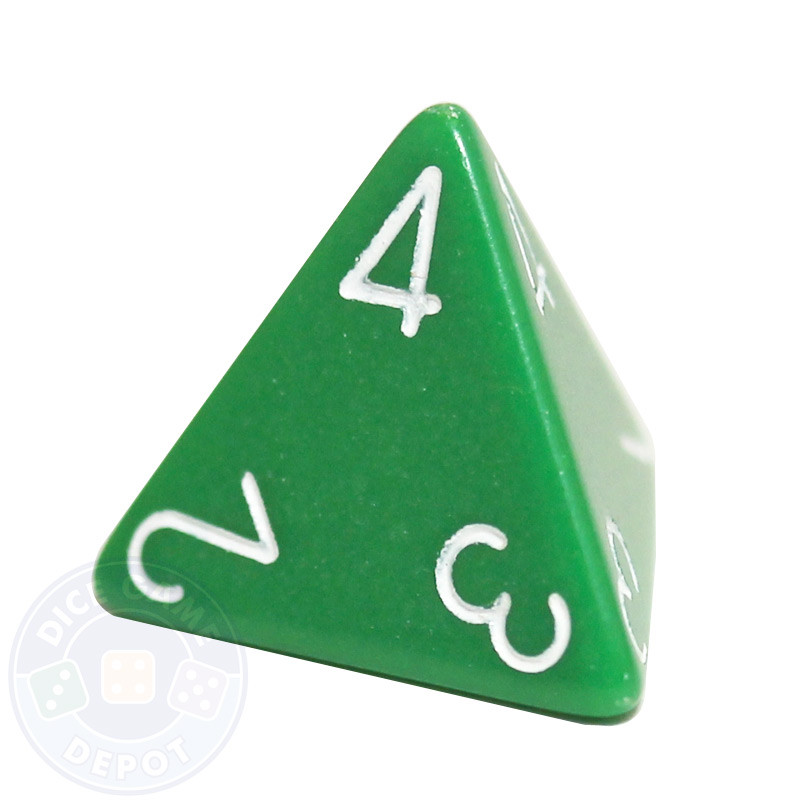 Opaque Green 4-Sided Dice (d4) For Sale | Dice Game Depot