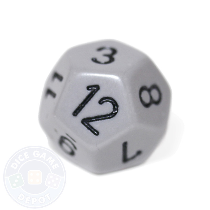 Opaque Ivory 12-sided Dice | Dice Game Depot