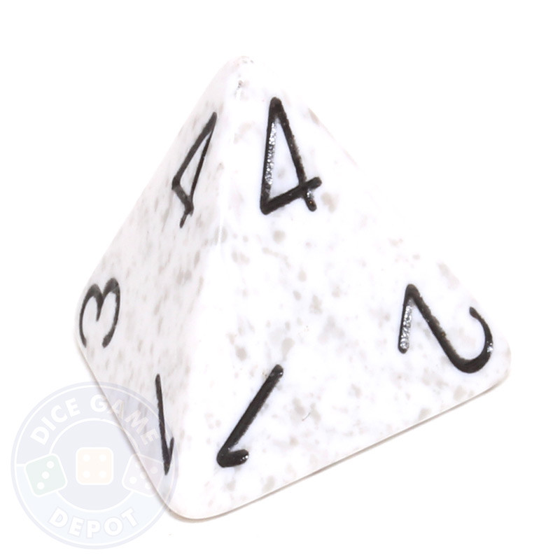Speckled Arctic Camo Roman-Numeral 12-sided d4 Dice