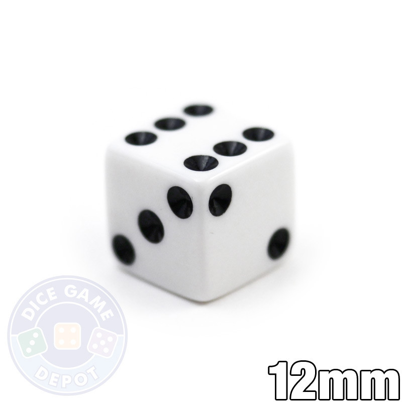 Opaque Dice - Set of 1000 White 12mm d6s - Dice Game Depot
