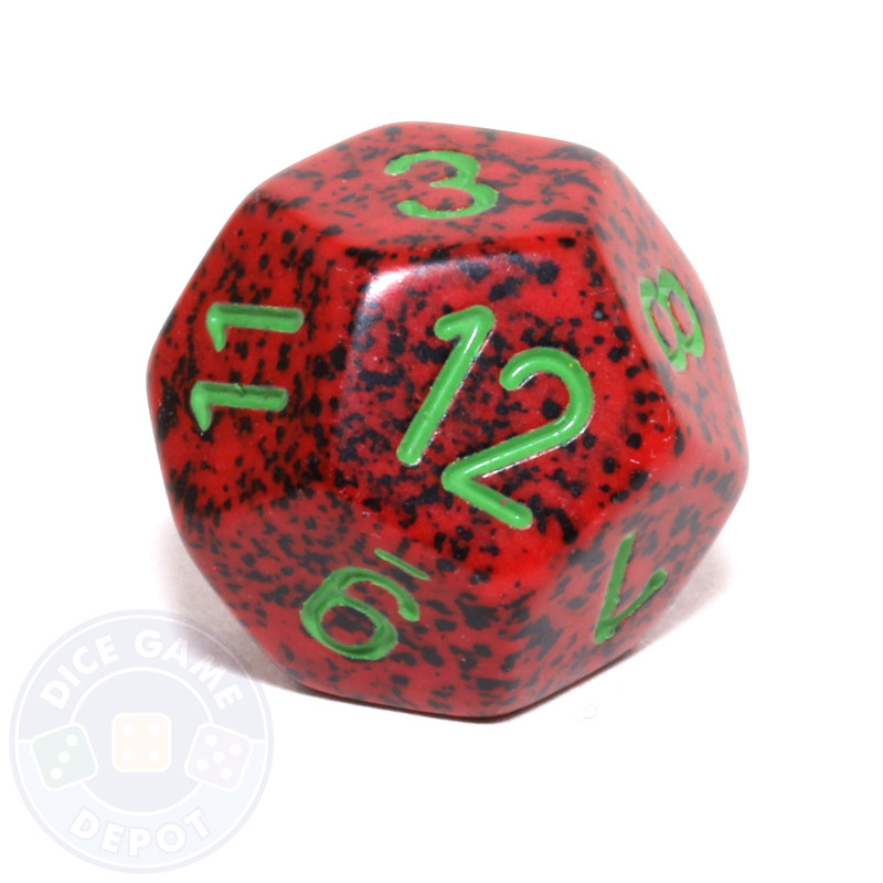 12-Sided Speckled Dice (d12) - Mercury - Dice Game Depot