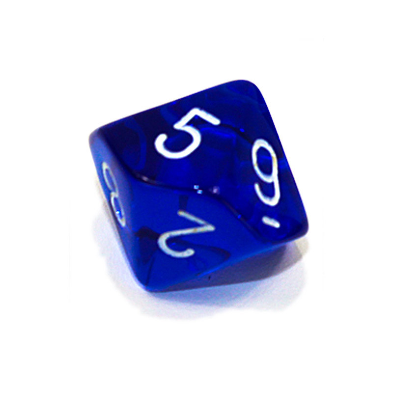 10-Sided Opaque Dice (d10) - Blue - Dice Game Depot