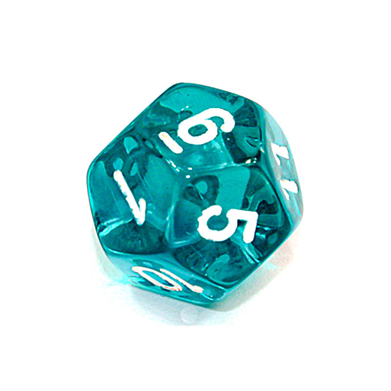 12-Sided Translucent Dice (d12) - Teal - Dice Game Depot